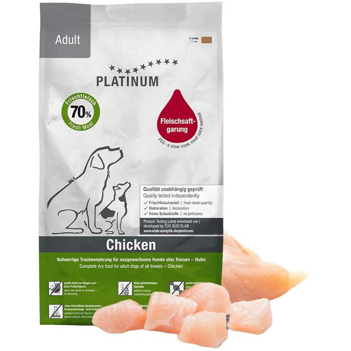 PLATINUM Adult Chicken - piletina suha hrana za pse 1,5kg | Zoo Centar ...